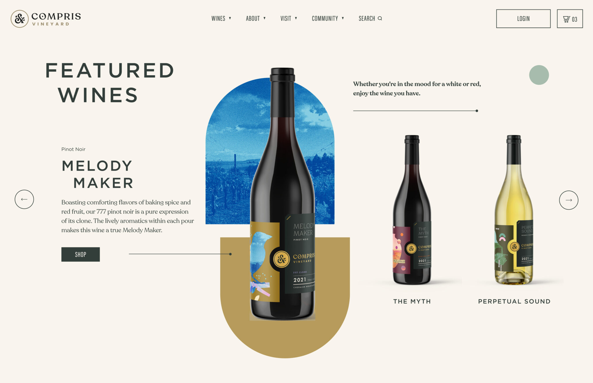 Compris Vineyard Brand Design, Packaging, & Website Work - Murmur Creative